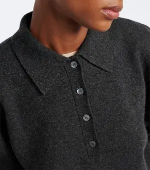 RÓHE Wool, Cashmere, And Silk-blend Polo Sweater - Grey