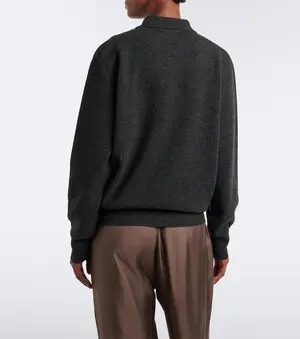 RÓHE Wool, Cashmere, And Silk-blend Polo Sweater - Grey