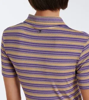 Rabanne Cutout Gathered Striped Crêpe Maxi Dress