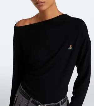 VIVIENNE WESTWOOD Draped Ribbed-knit Top
