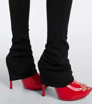 Gucci Patent Leather Platform Mules - Red