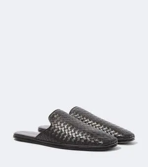 Bottega Veneta Palazzo Intrecciato Leather Mules - Brown