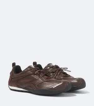 Balenciaga Radar Leather Sneakers - Brown