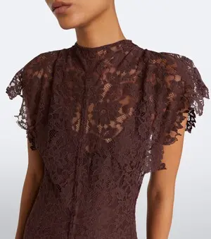 DE LA VALI Laia Cutout Cotton-blend Lace Maxi Dress