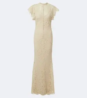 DE LA VALI Laia Lace Maxi Dress - Yellow