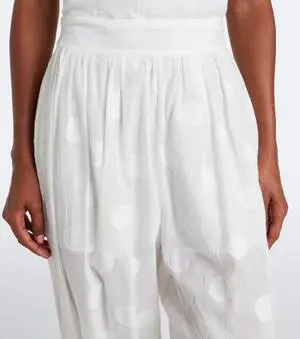 Zimmermann Solstice Polka-dot Cotton Balloon Pants - White