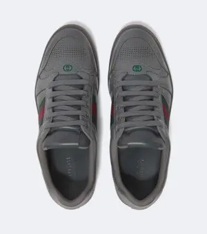 Gucci Screener Perforated Leather Sneakers - Grey