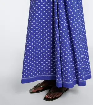 Christopher Esber Ruched Orbit Split Bandana Print Maxi Dress