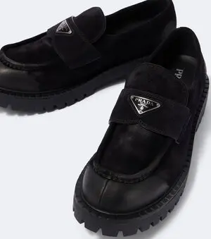 Prada Suede Loafers - Black