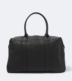 Canali Leather Duffel Bag - Black
