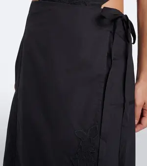 SIR. Klara Asymmetric Cotton Midi Skirt