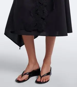 SIR. Klara Asymmetric Cotton Midi Skirt