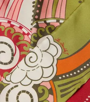 La DoubleJ Fringed Printed Silk Scarf