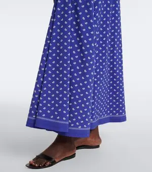 Christopher Esber Ruched Orbit Bandana Print Maxi Skirt - Blue