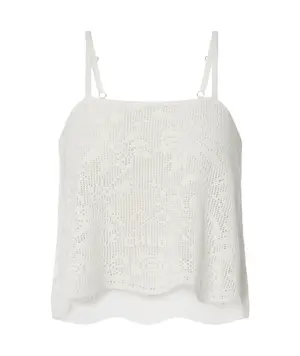 Chloé Pointelle Cotton Top - White
