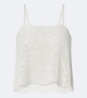 Chloé Pointelle Cotton Top - White