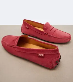 TOD'S Suede Gommino Driving Shoes - Red