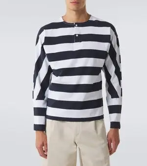 Jacquemus Marinière Striped Cotton Jersey Henley Shirt