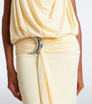 DE LA VALI Vida Draped Jersey Mini Dress - Beige