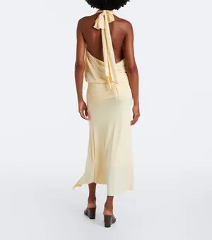 DE LA VALI Vida Draped Jersey Mini Dress - Beige