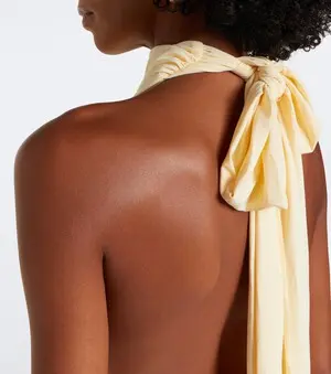 DE LA VALI Vida Draped Jersey Mini Dress - Beige