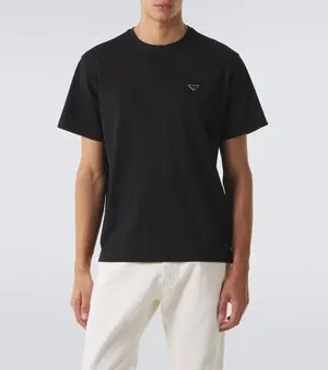 Prada Logo Cotton Jersey T-shirt - Black