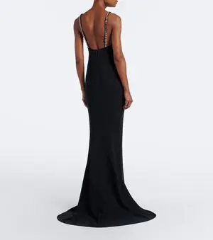 Stella McCartney Embellished Crêpe Gown - Black