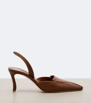 Manolo Blahnik Cleo Leather Slingback Pumps
