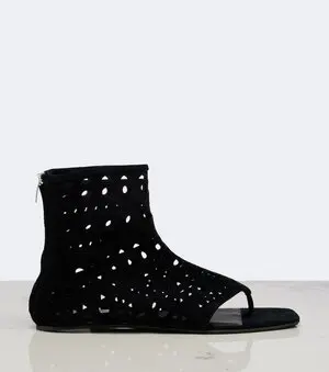 Alaïa Neo Vienne Suede Thong Sandals