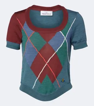 VIVIENNE WESTWOOD Argyle Patterned Wool And Cotton Sweater