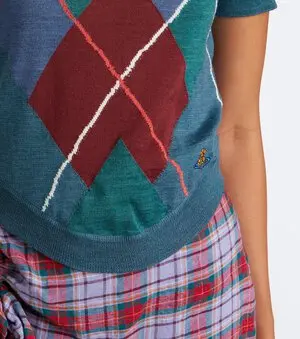VIVIENNE WESTWOOD Argyle Patterned Wool And Cotton Sweater