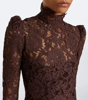 DE LA VALI Lace Mini Dress - Brown