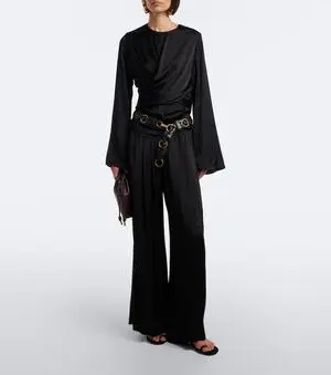 Isabel Marant Étoile Draped Satin Top - Black