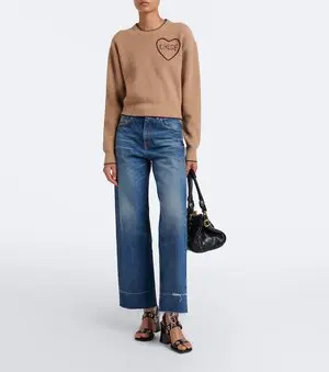 Chloé Wool And Cashmere Logo Heart Sweater