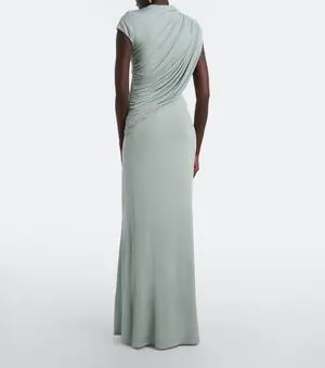 Tove Saffron Draped Jersey Maxi Dress In Oyster