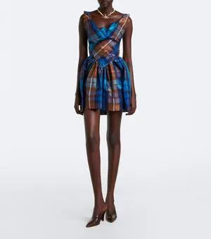 VIVIENNE WESTWOOD Checked Twill Mini Dress