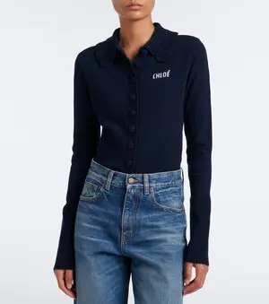 Chloé Logo Wool Cardigan