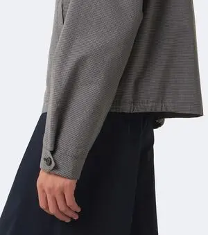 Miu Miu Gingham Check Cotton Zip-up Jacket