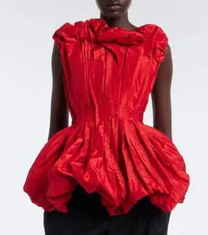 Tove Marina Peplum Silk Taffeta Top