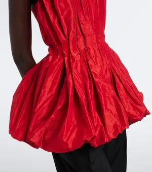 Tove Marina Peplum Silk Taffeta Top