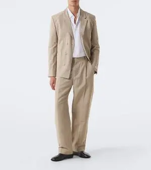 Jacquemus Pleated Linen-blend Trousers