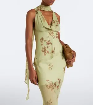 DE LA VALI Diosa Floral Georgette Top
