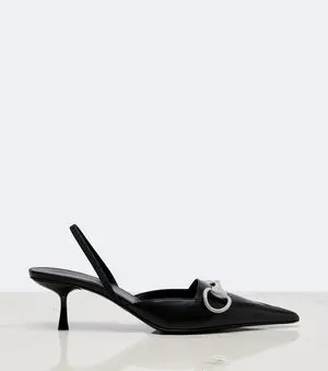 Gucci Boulevard Leather Slingback Pumps