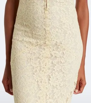 DE LA VALI Laia Lace Maxi Dress With Cutout Detail - Yellow