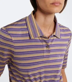 Rabanne Cutout Gathered Striped Crepe Polo - Multicoloured