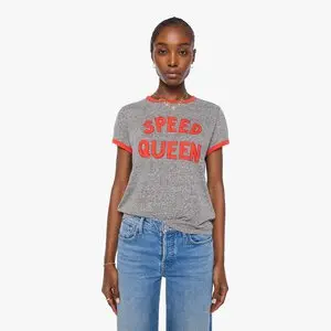 MOTHER The Boxy Goodie Ringer Speed Queen T-shirt - Red