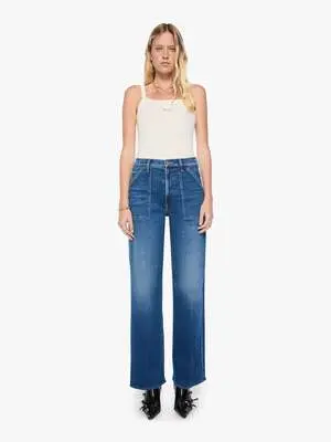 MOTHER The Patch Maven Sneak Spare Me Drama Jeans - Blue