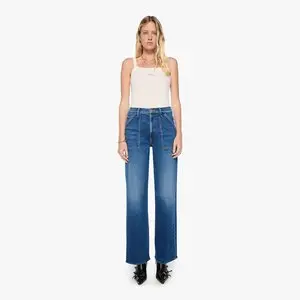 MOTHER The Patch Maven Sneak Spare Me Drama Jeans - Blue