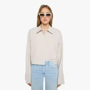 Eterne Ludo Striped Button-up Top - Cream