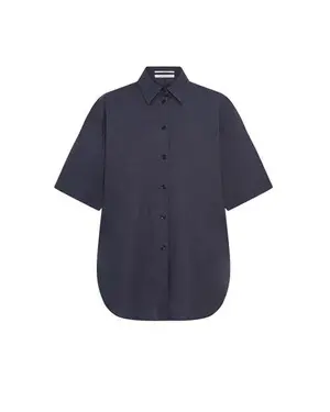 Another Tomorrow Organic Cotton Poplin Short Sleeve Shirt